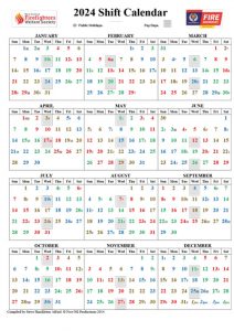 Shift Calendars – New Zealand Firefighters Welfare Society